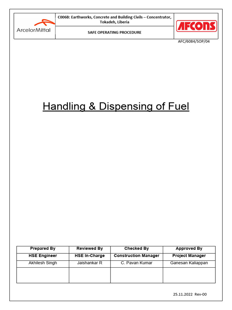 D. Handling, Dispensing of Fuel | PDF | Oil Spill | Environmental ...