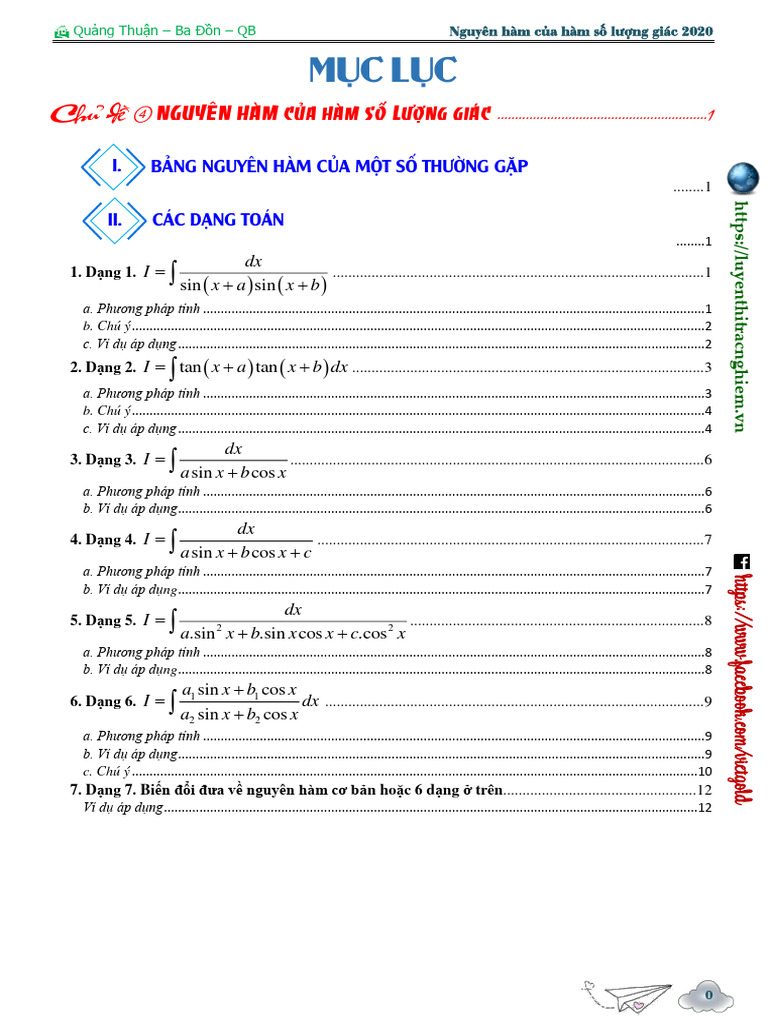 Nguyen Ham Cua Ham So Luong Giac | PDF
