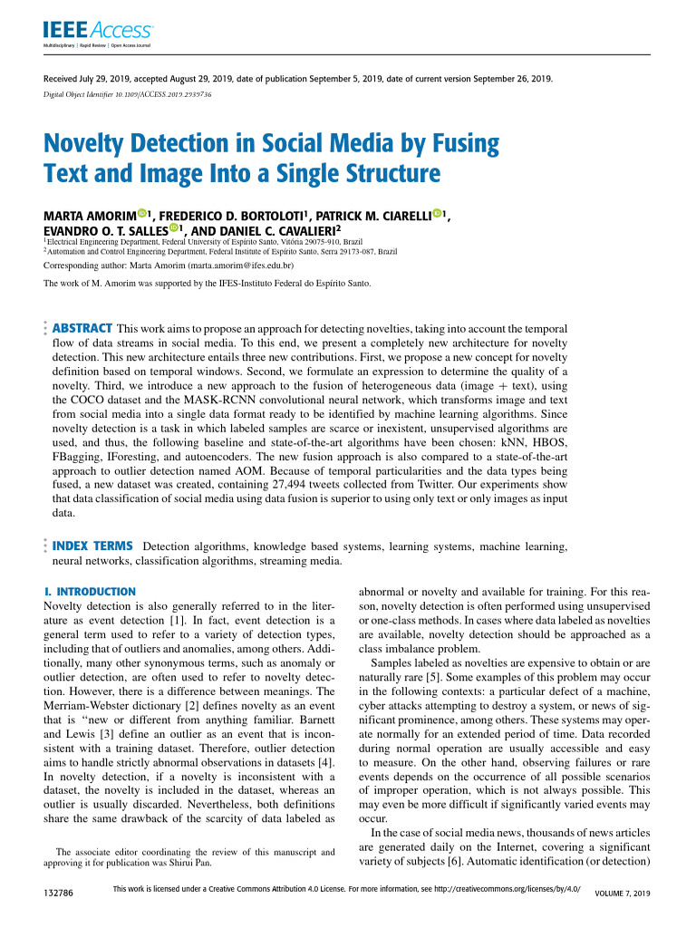 Novelty Detection In Social Media By Fusing Text And Image Into A