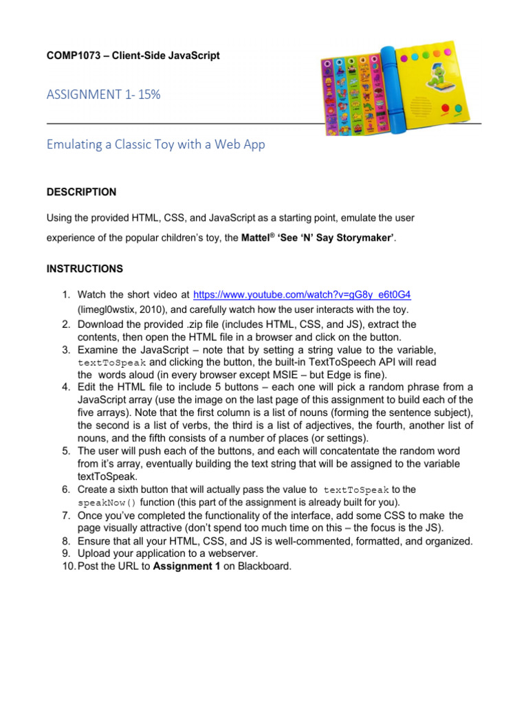 Assignment1 Comp1073 | PDF | Dynamic Web Page | Java Script