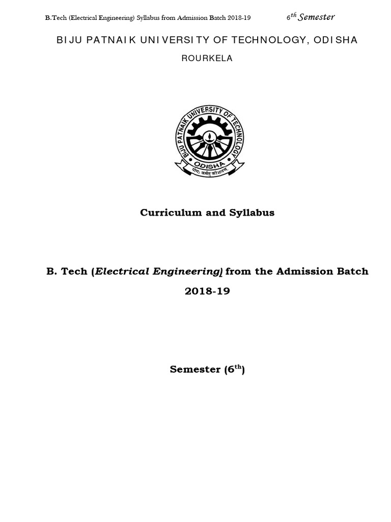 B.Tech EE 6th Sem Syllabus | PDF | Microcontroller | Logic