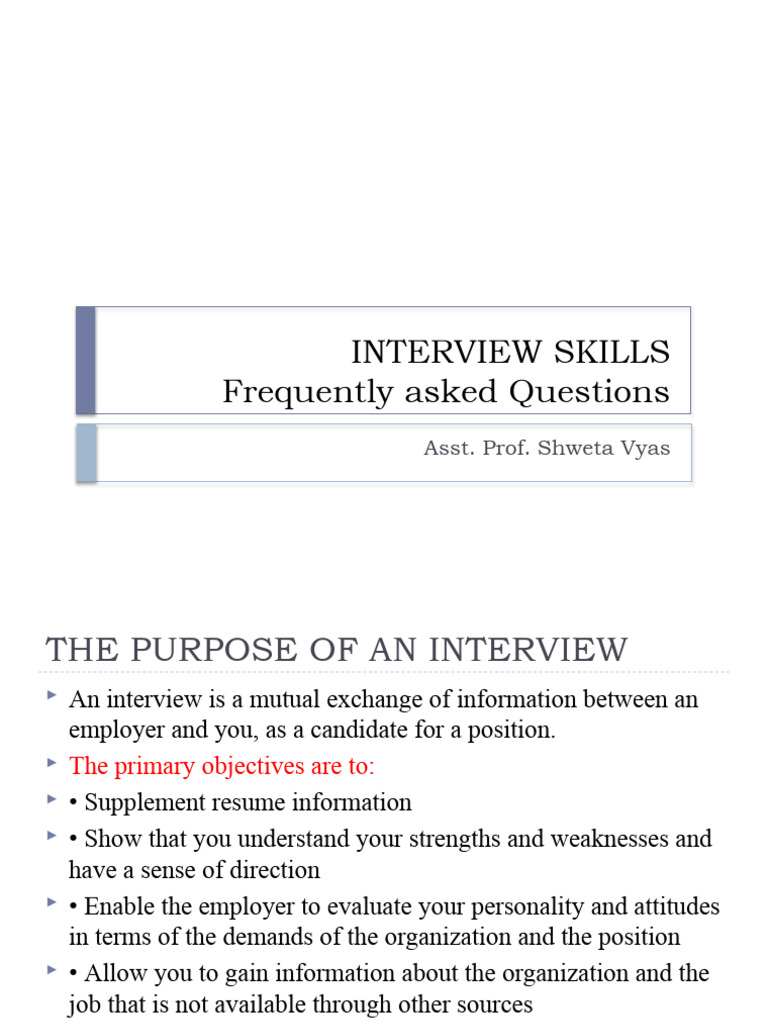 Interview Skills | PDF | Employment | Psychological Concepts