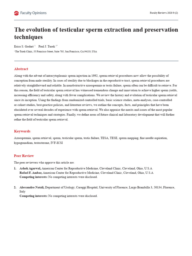 The Evolution of Testicular Sperm Extraction Facrev-09-02 | PDF ...