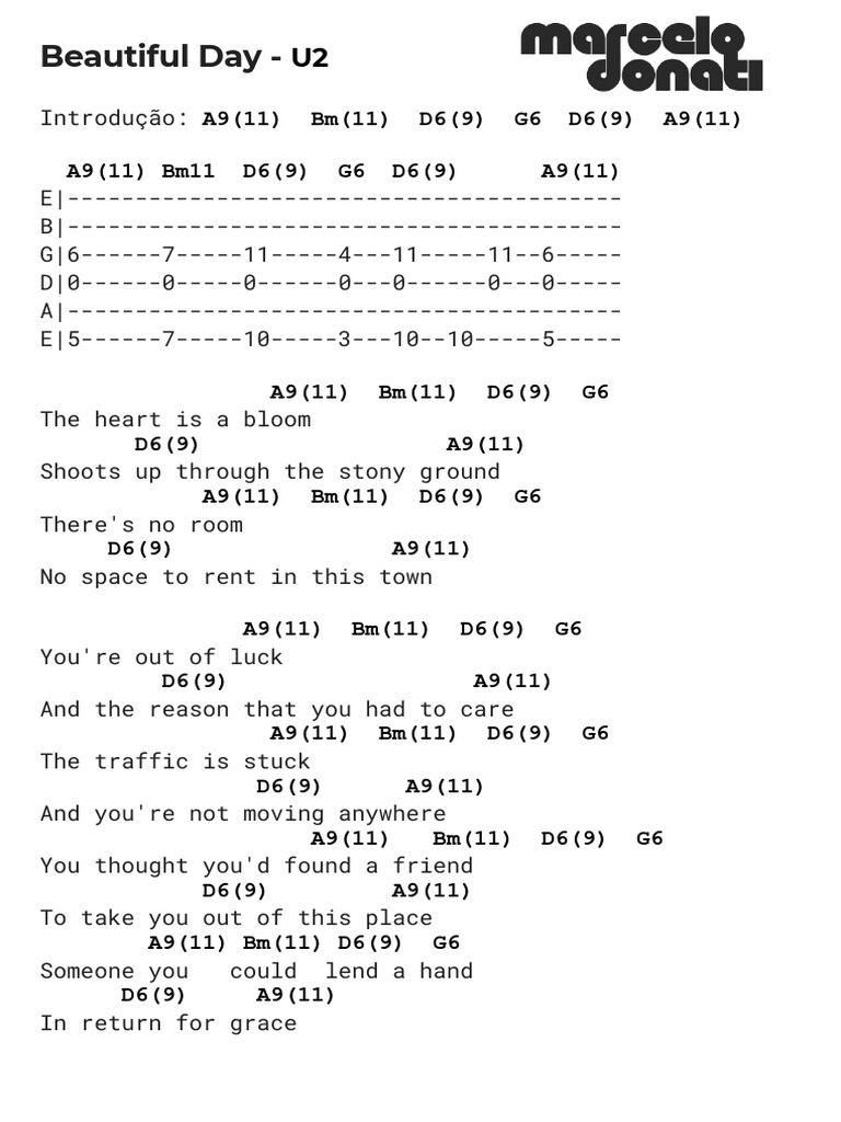 Beautiful Day - U2 - D | PDF