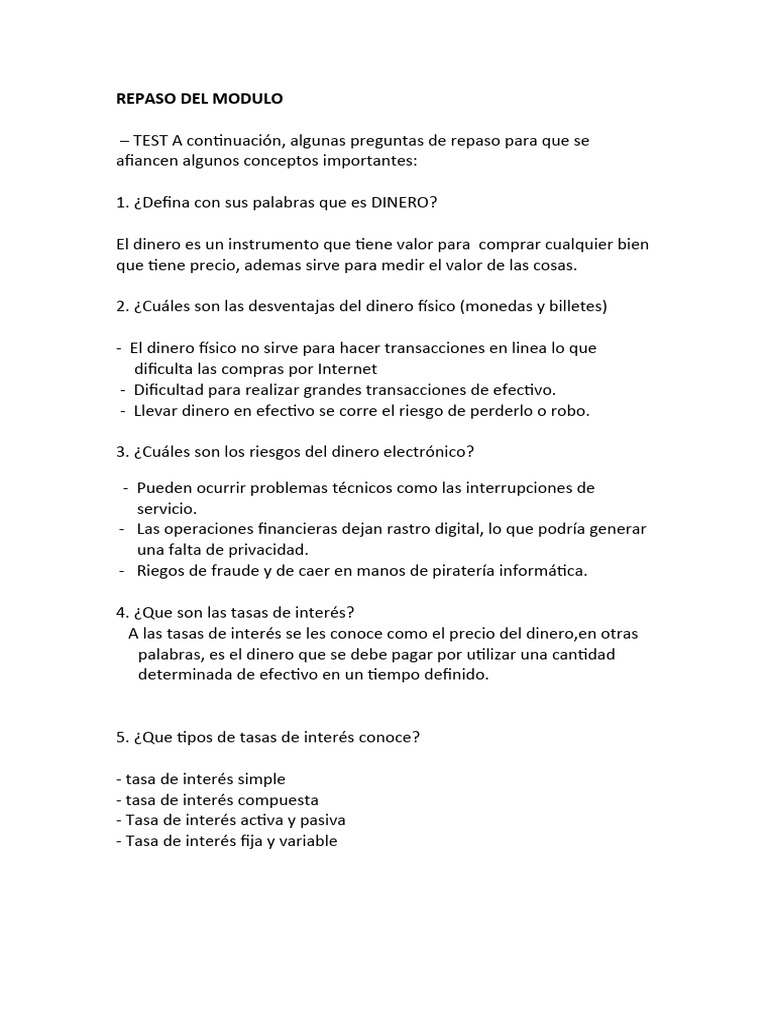 Repaso Del Modulo | PDF | Tasa interna de retorno | Apalancamiento (Finanzas)
