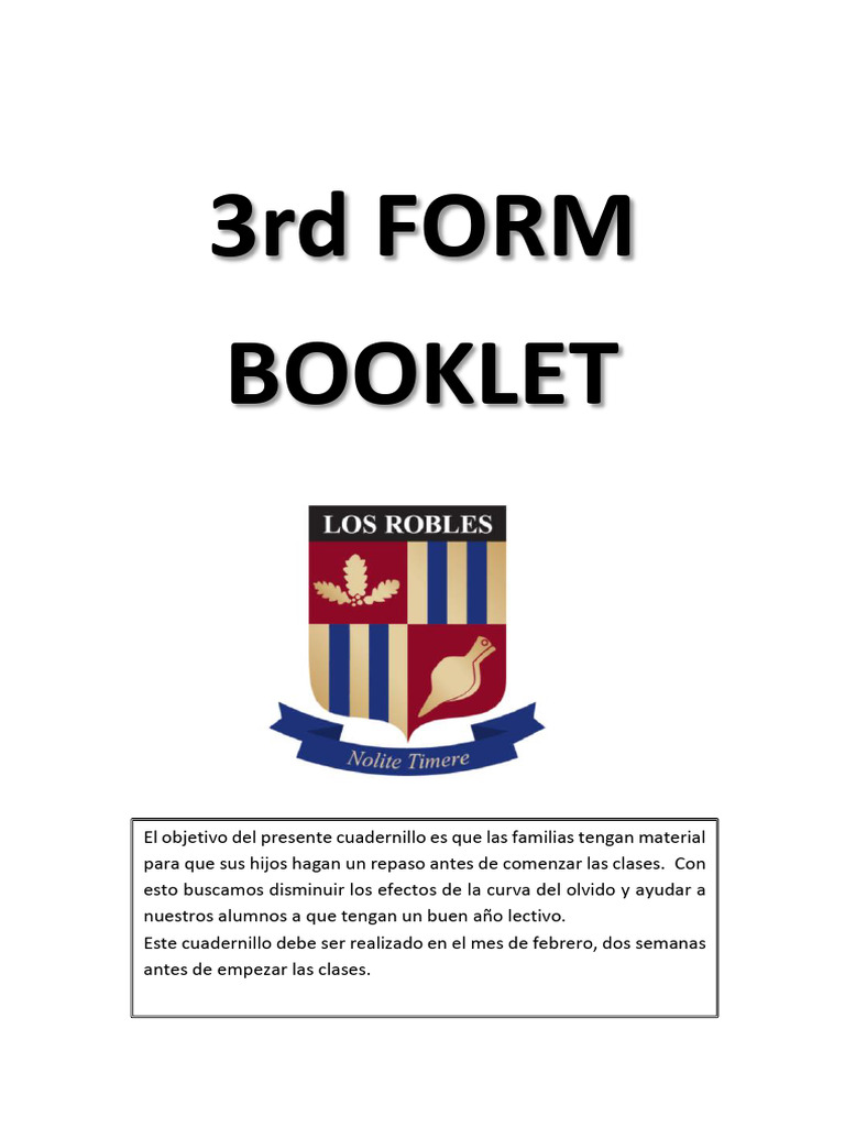 3RD Form Booklet | PDF | Sock | Shoe