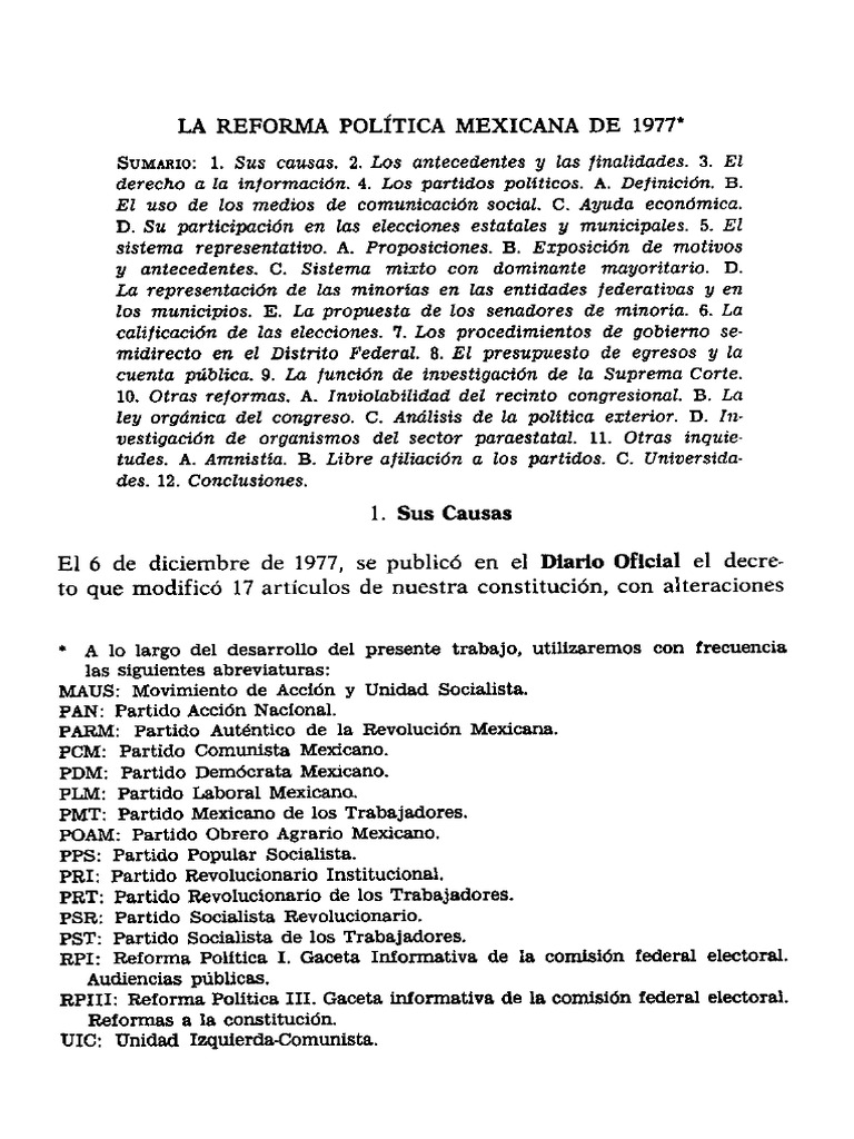 La Reforma Politica Mexicana | PDF