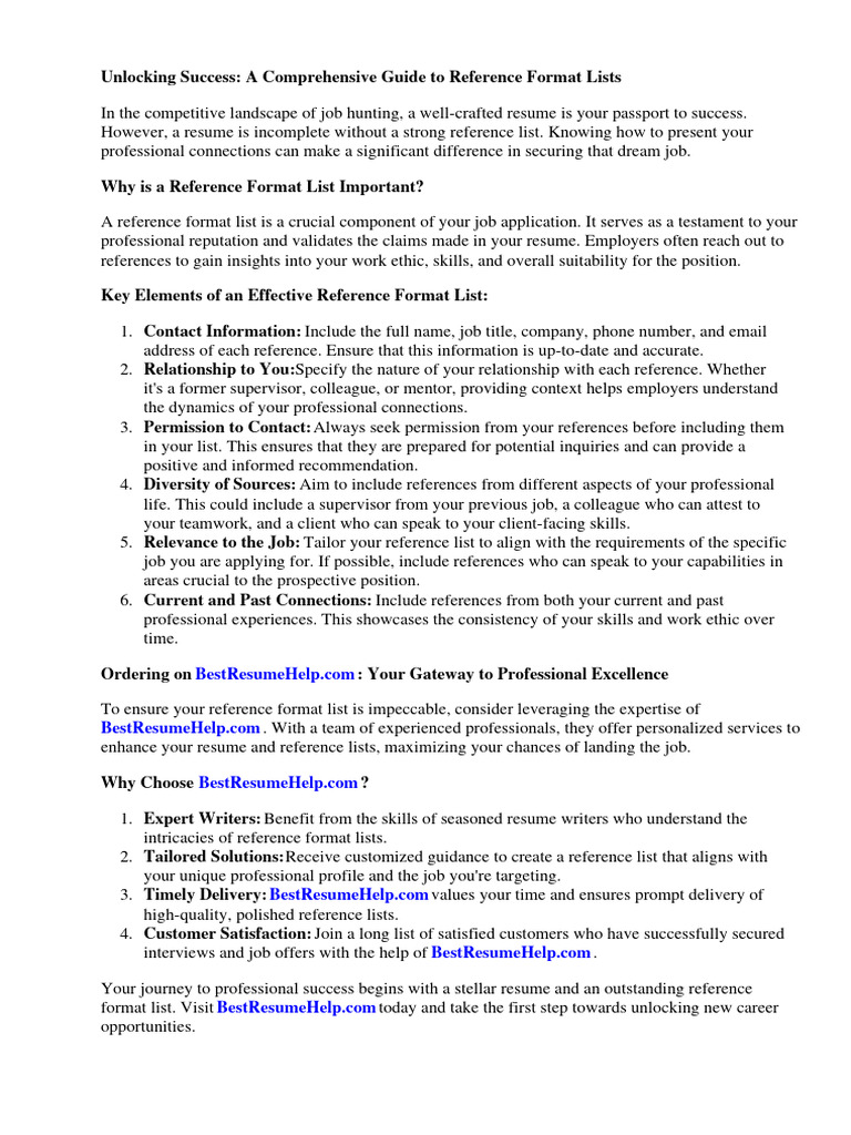 Reference Format List | PDF | Résumé | World Wide Web