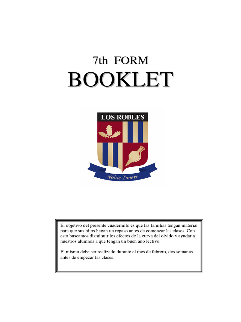 7TH Form Booklet | PDF