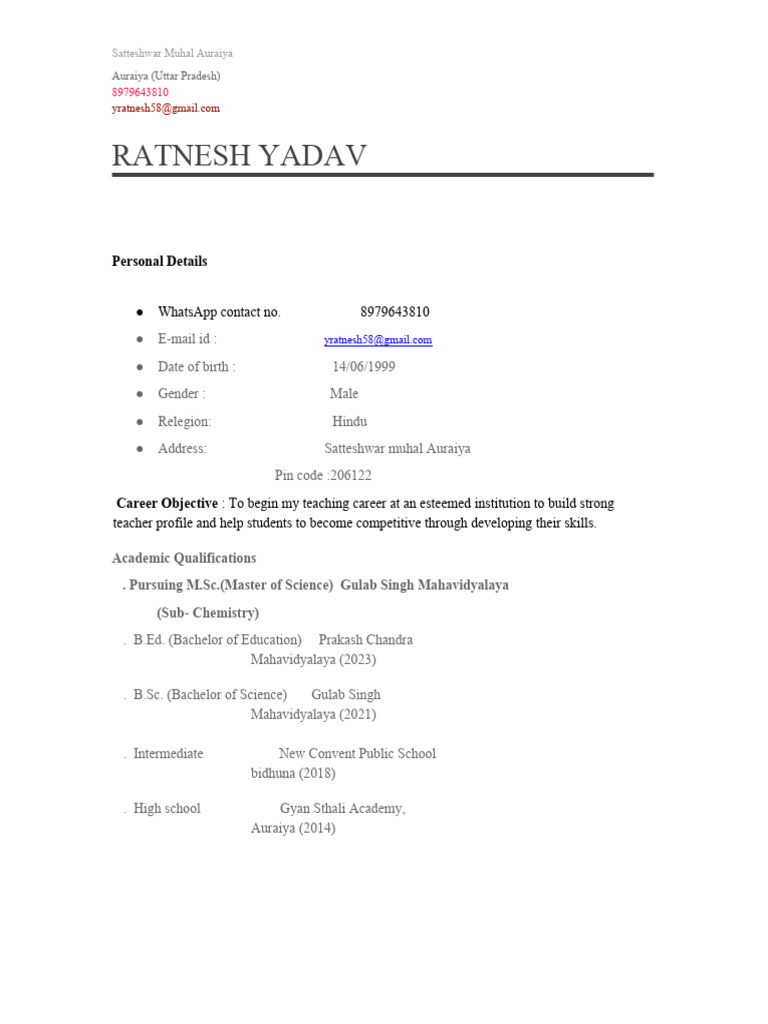 Ratnesh Resume | PDF
