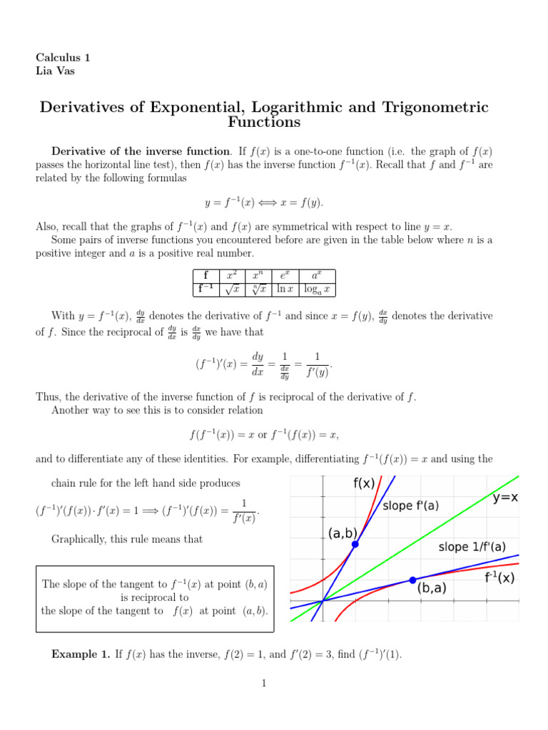 Exp Log Trig | PDF | Trigonometric Functions | Mathematics