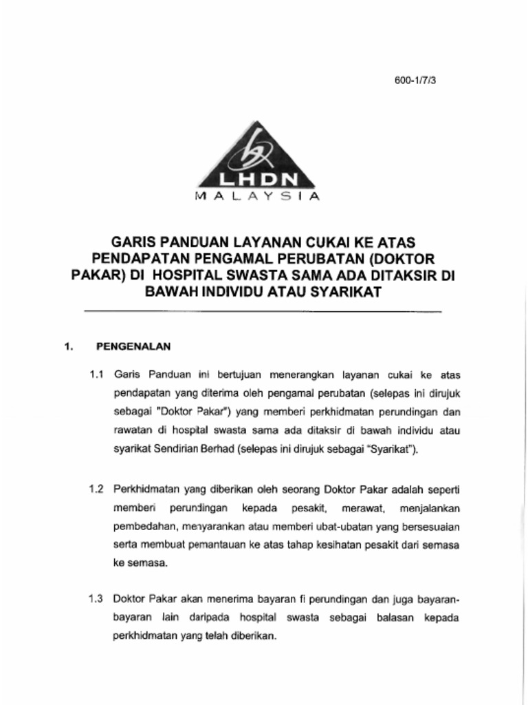 GP Layanan Cukai Ke Atas Pendapatan Doktor Pakar Di Hospital Swasta ... GP Layanan Cukai Ke Atas Pendapatan Doktor Pakar Di Hospital Swasta ...