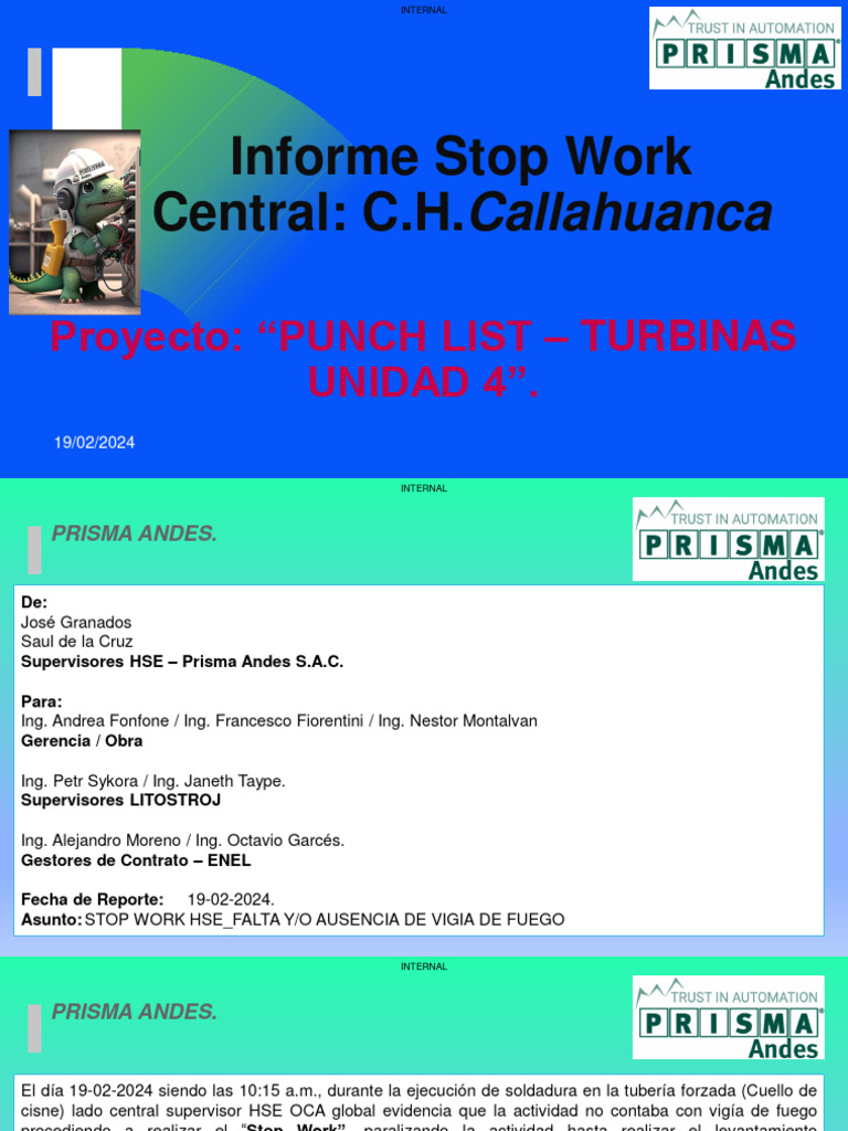 Informe Stop Work por Falta de Vigía de Fuego | PDF