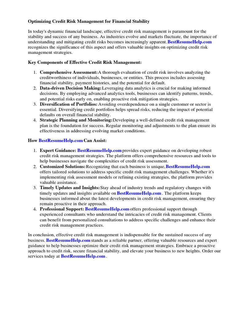 Credit Risk Manager Cover Letter | PDF | Risk Management | Analytics
