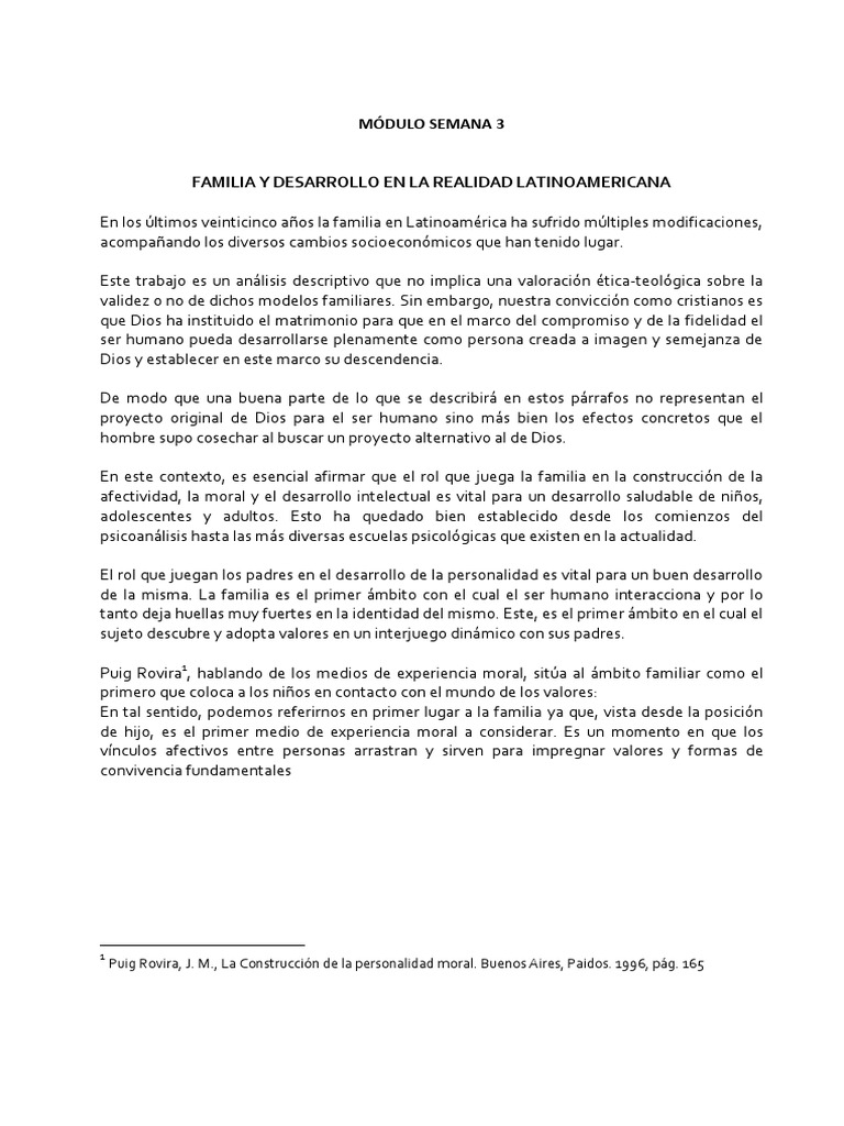 Familia y Desarrollo en La Realidad Latinoamericana | PDF | Familia ...