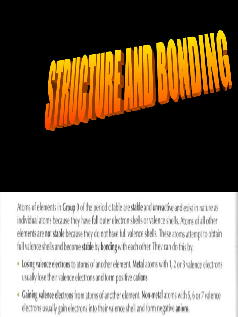Bonding | PDF | Chemical Bond | Ionic Bonding
