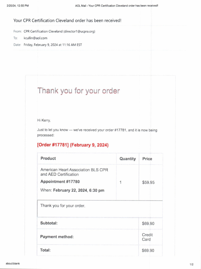 BLS Receipt | PDF