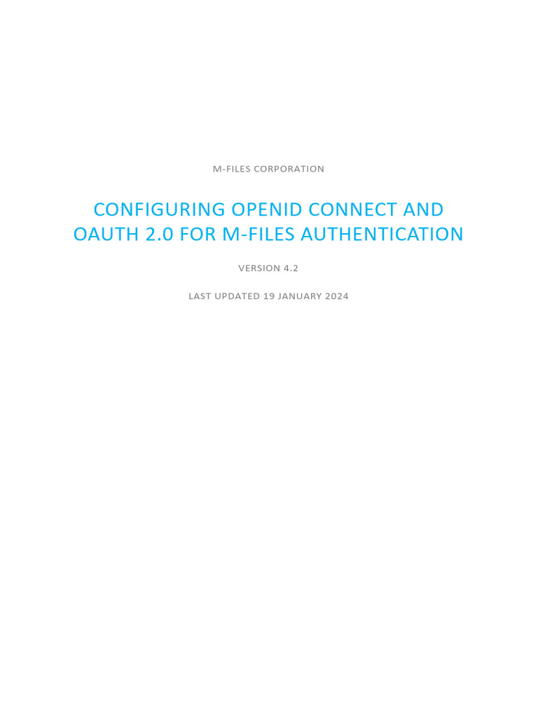 Configuring OpenID Connect and OAuth 2.0 For M-Files Authentication | PDF | Windows Registry ...