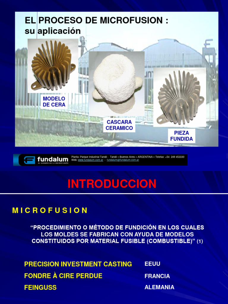Proceso Microfusion - FUNDALUM SA | PDF | Materiales | Materiales de construcción