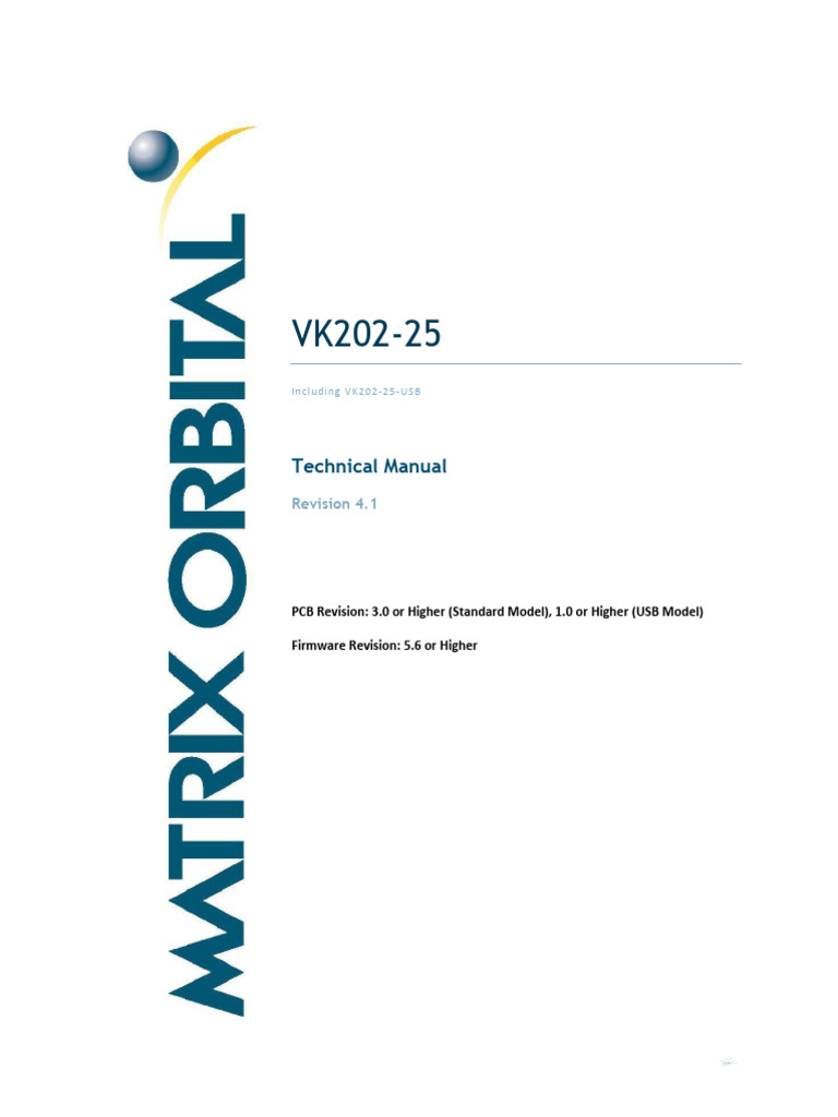 Manual For VK202-25 Rev 3.0 | PDF | Usb | Electrical Connector