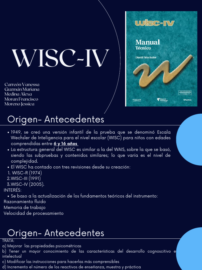 WISC-IV | PDF | Psicología cognitiva | Aprendizaje