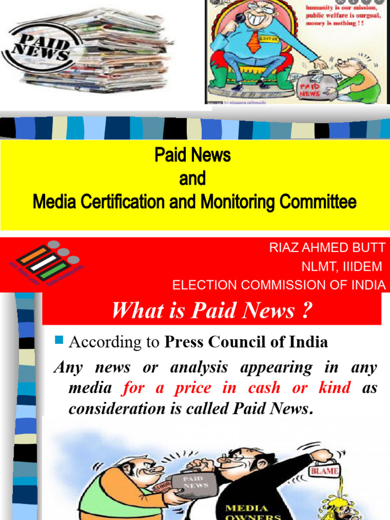 Paid News and Media Monitoring in Elections | PDF | News | Newspapers
