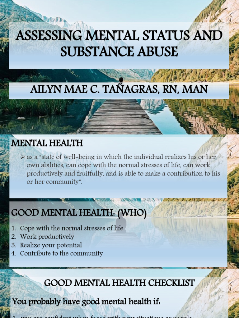 Unit 2 Chapter 6 Mental Health | PDF | Mental Disorder | Alcoholism