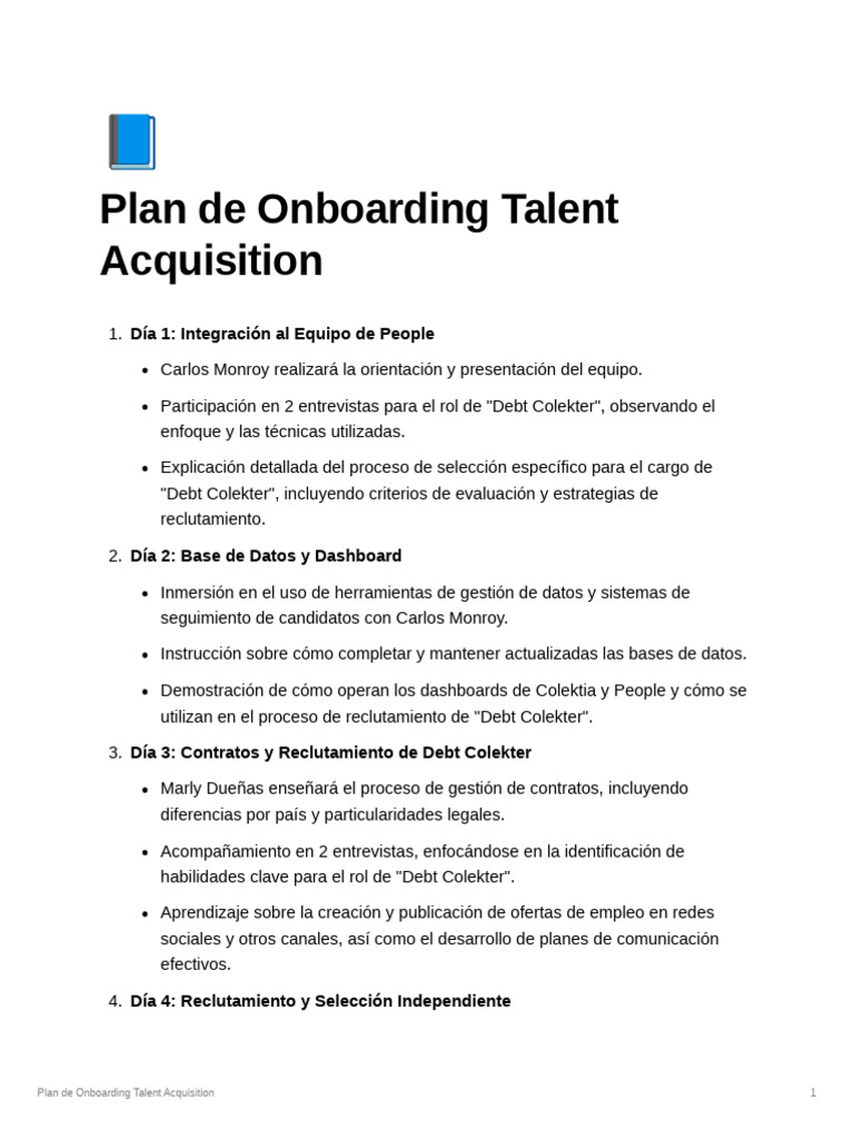 Plan de Onboarding Talent Acquisition | PDF | Reclutamiento | Informática