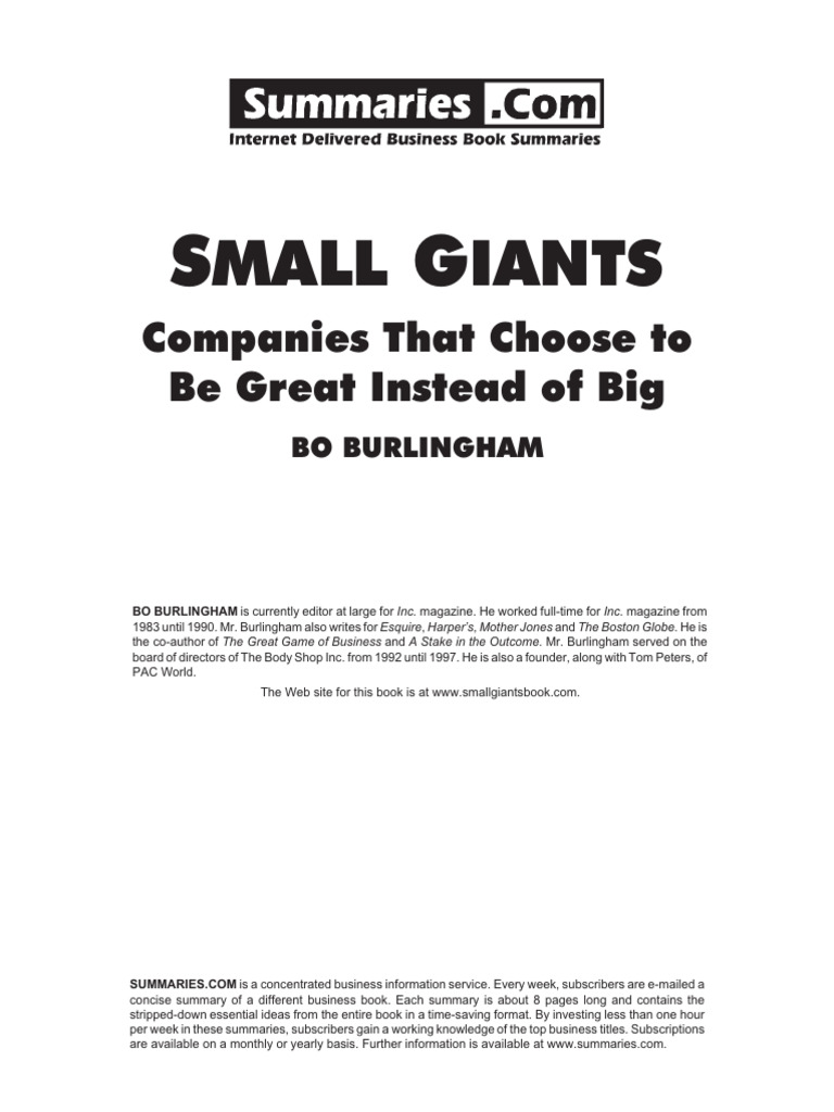 Small Giants | PDF