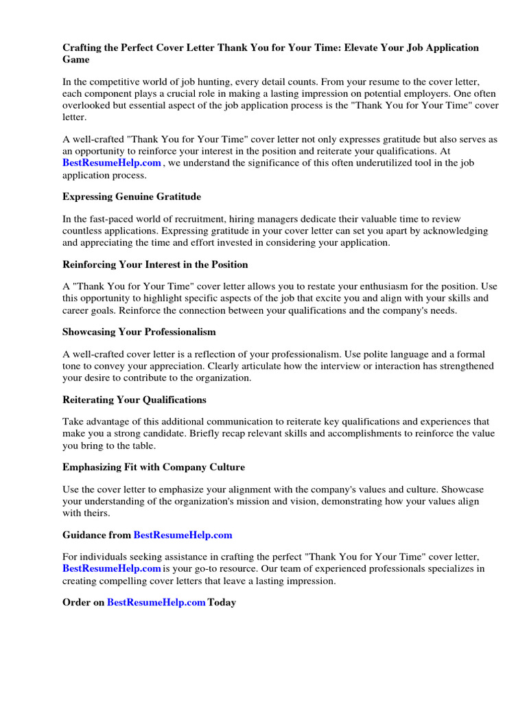 Perfecting Your Thank You Cover Letter | PDF | Résumé | Gratitude