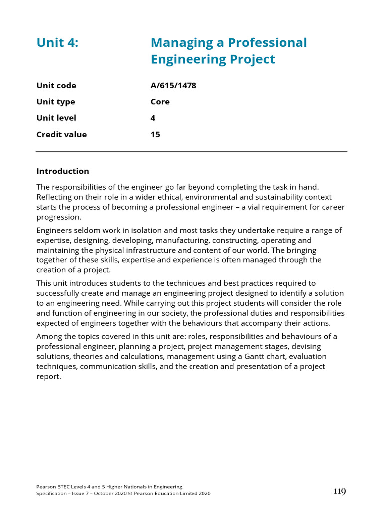 U4 Managing A Professional Engineering Project | PDF | Engineering ...