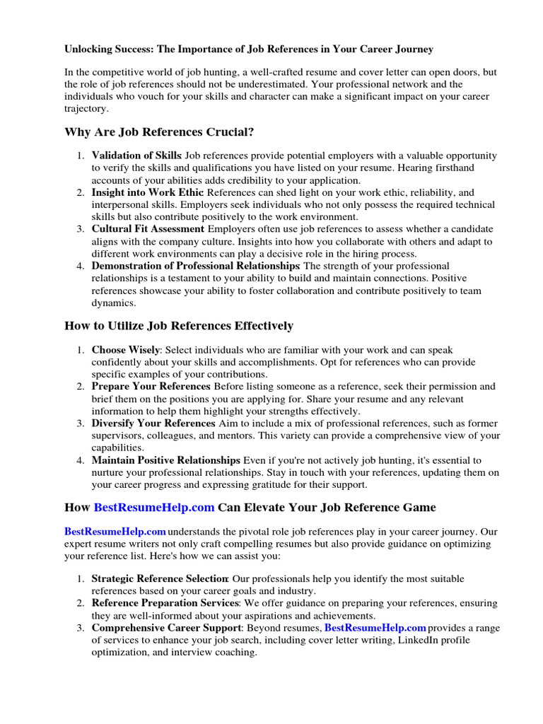 Job References Upon Request | PDF | Résumé | Employment