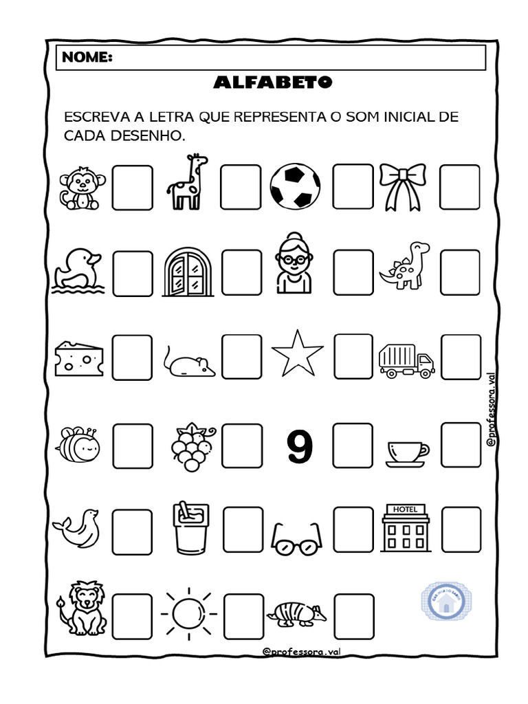 Atividade Letra Inicial | PDF