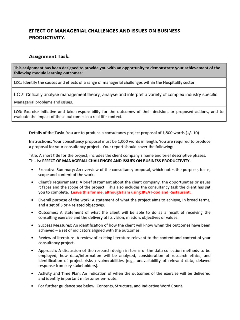 Consultancy Project Course Work Details. EFFECT OF MANAGERIAL ...