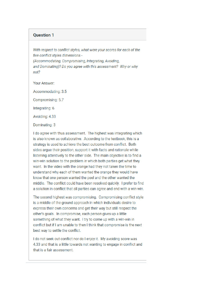 Module 5 Conflict Styles | PDF
