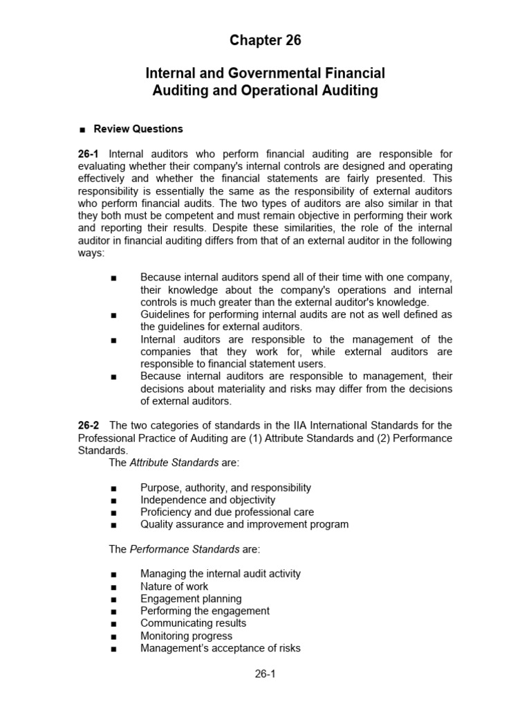 SM ch26 | PDF | Audit | Internal Audit
