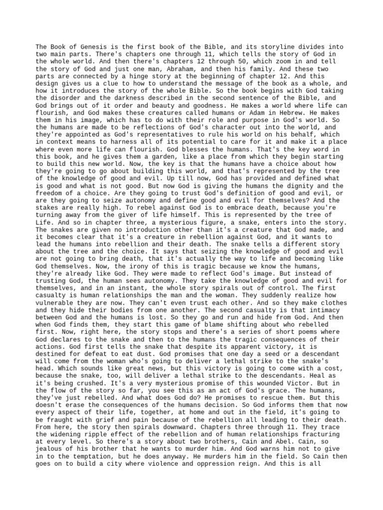 01B Read Scripture Genesis Ch. 1-11 | PDF | Book Of Genesis | Adam