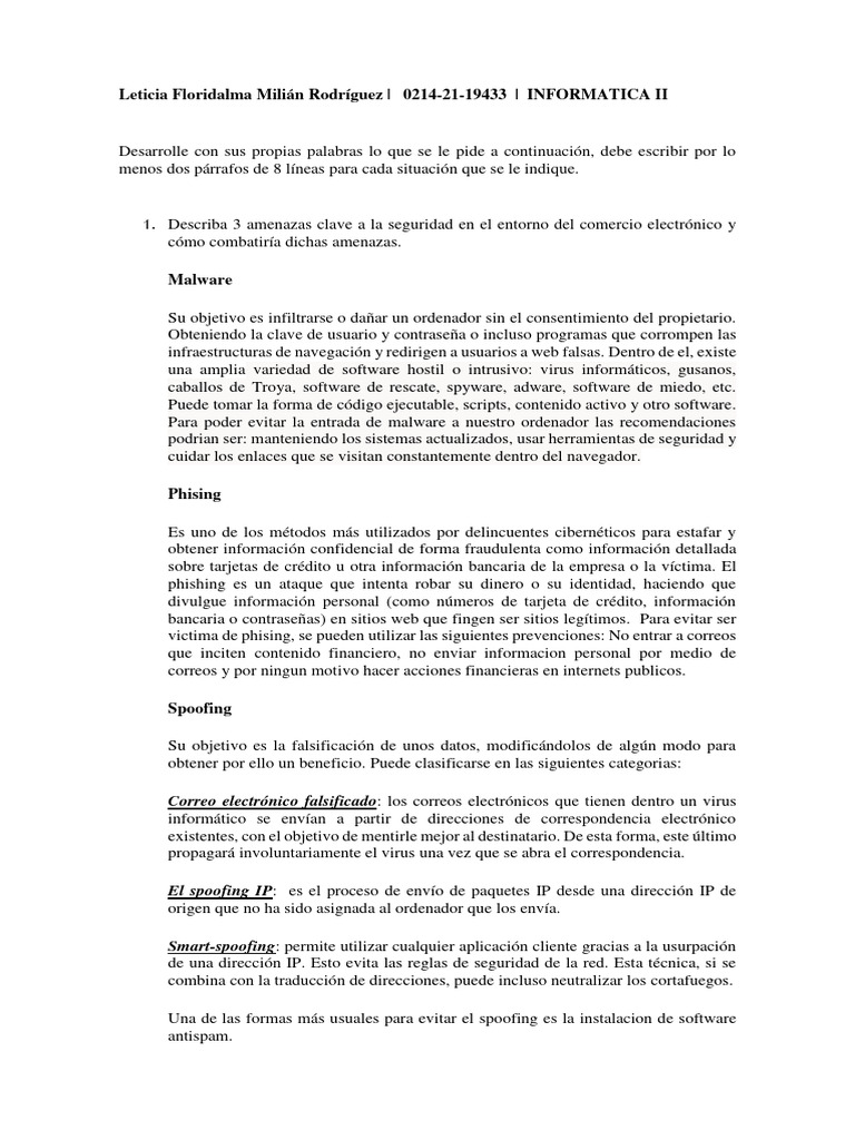 Informatica Ii | PDF | Suplantación de identidad | Cibercrimen