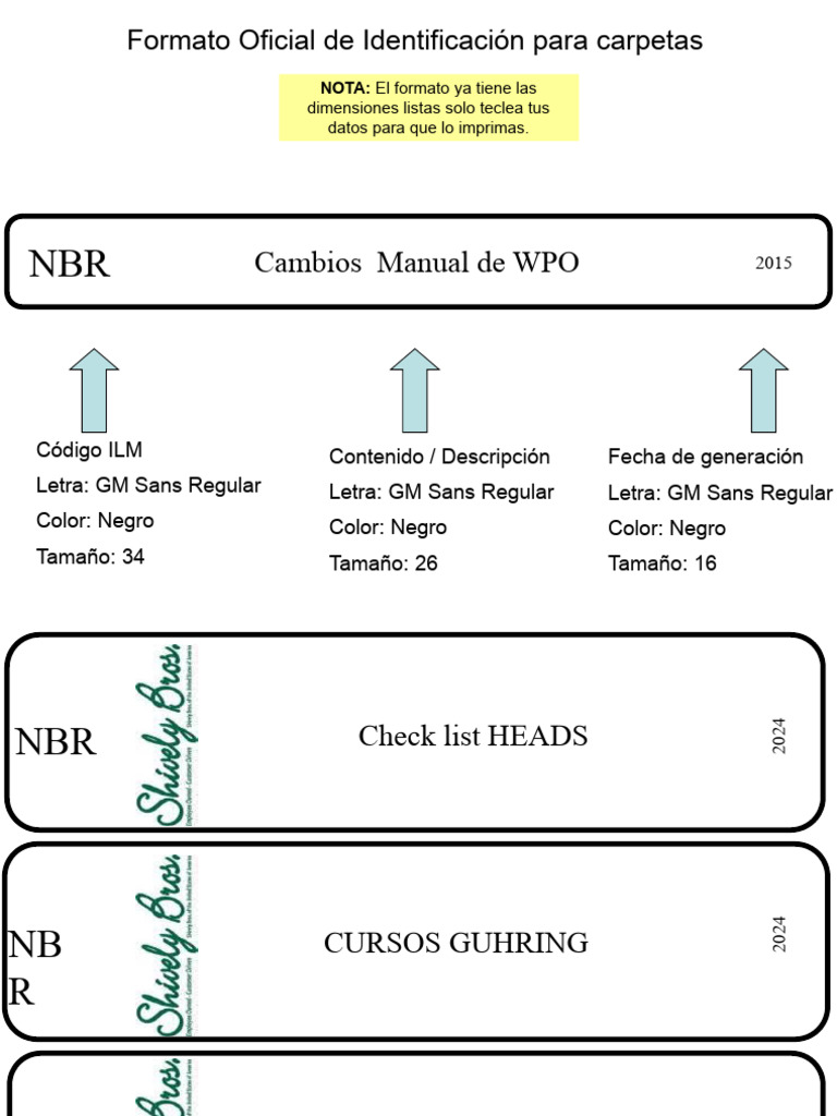 Etiqueta Dorso de Carpetas | PDF