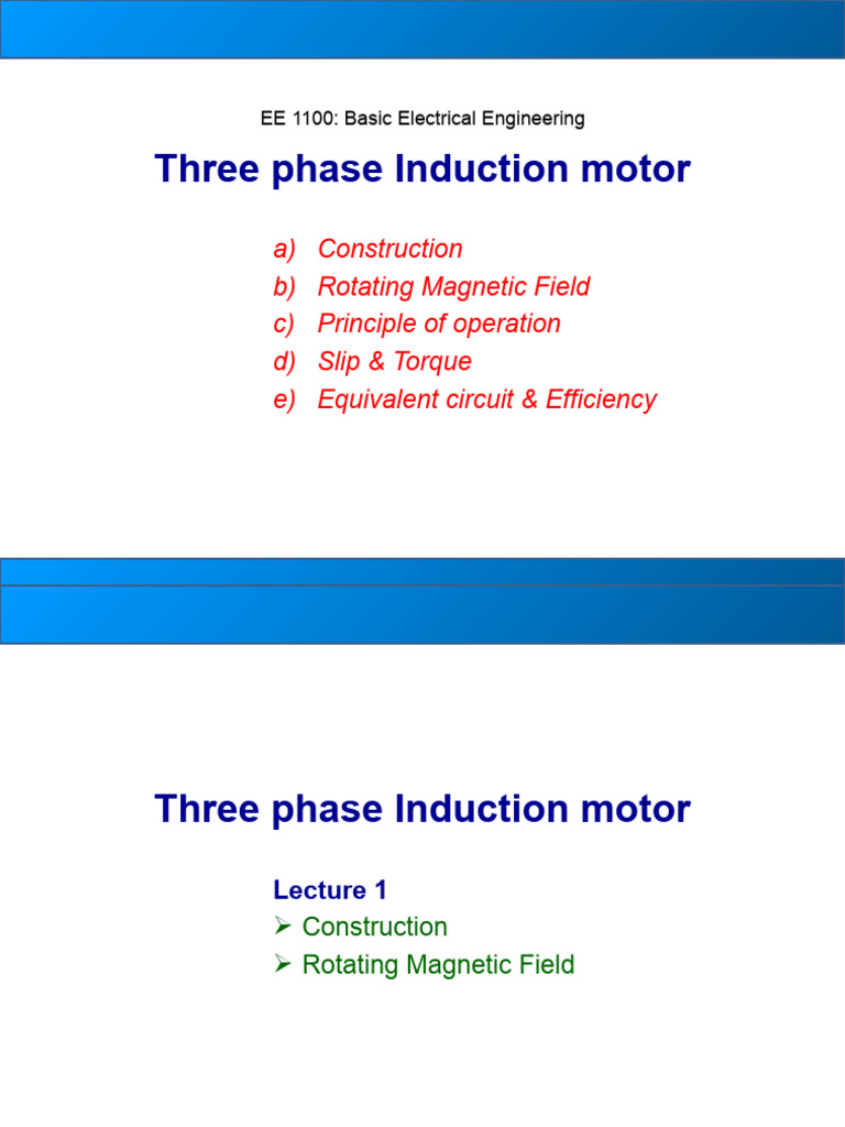 Three-Phase Induction Motor Overview | PDF | Electric Motor ...