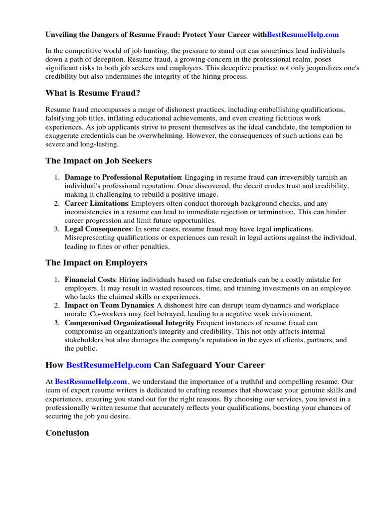 Resume Fraud | PDF | Résumé | Fraud