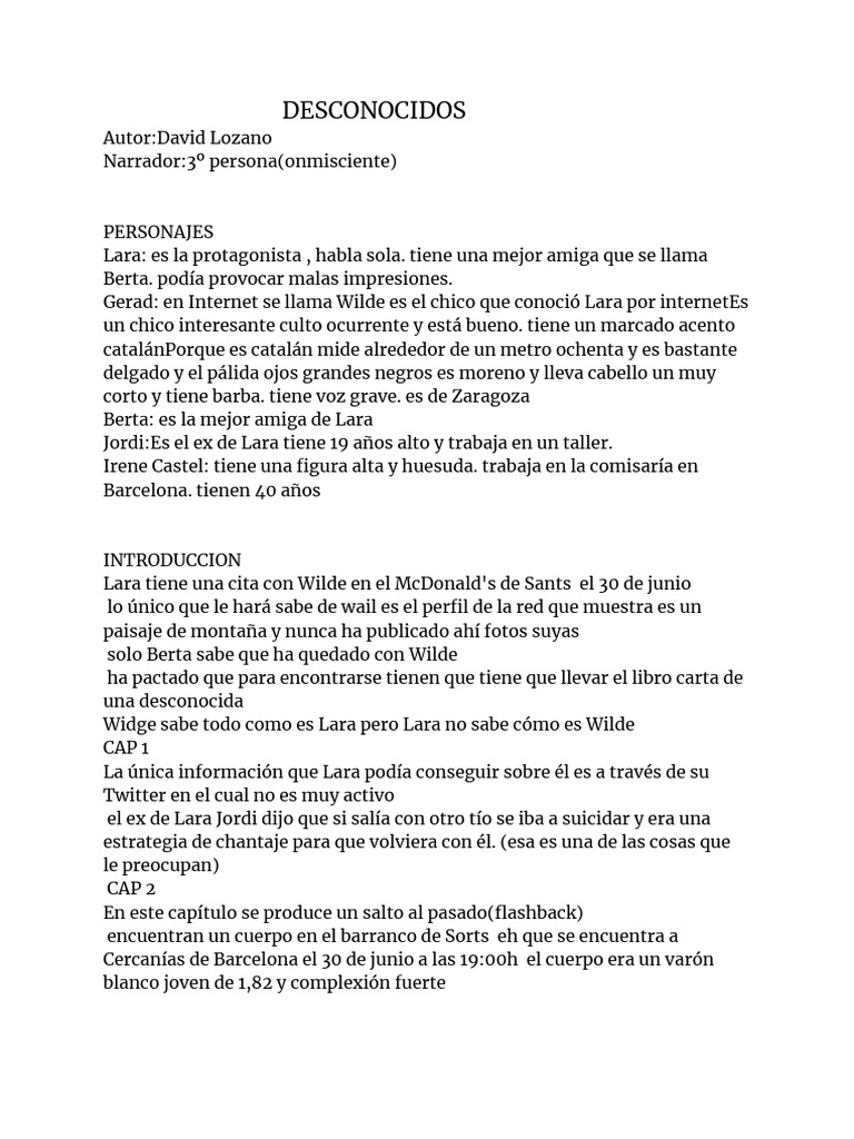 DESCONOCIDOS | PDF | Novela negra, policíaca y suspenso