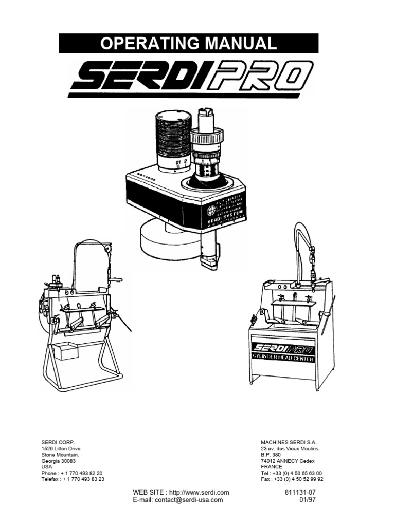 SERDI PRO Operating Manual 2025 | PDF | Machining | Screw