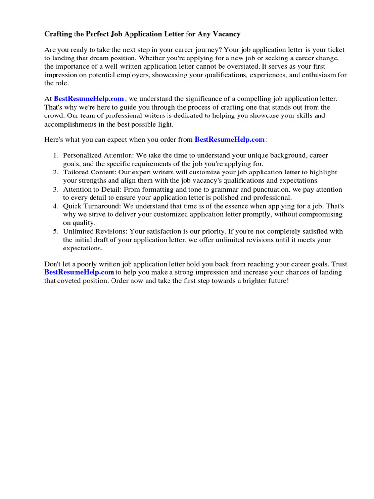 Perfect Job Application Letter Guide | PDF | Recruitment | Employment