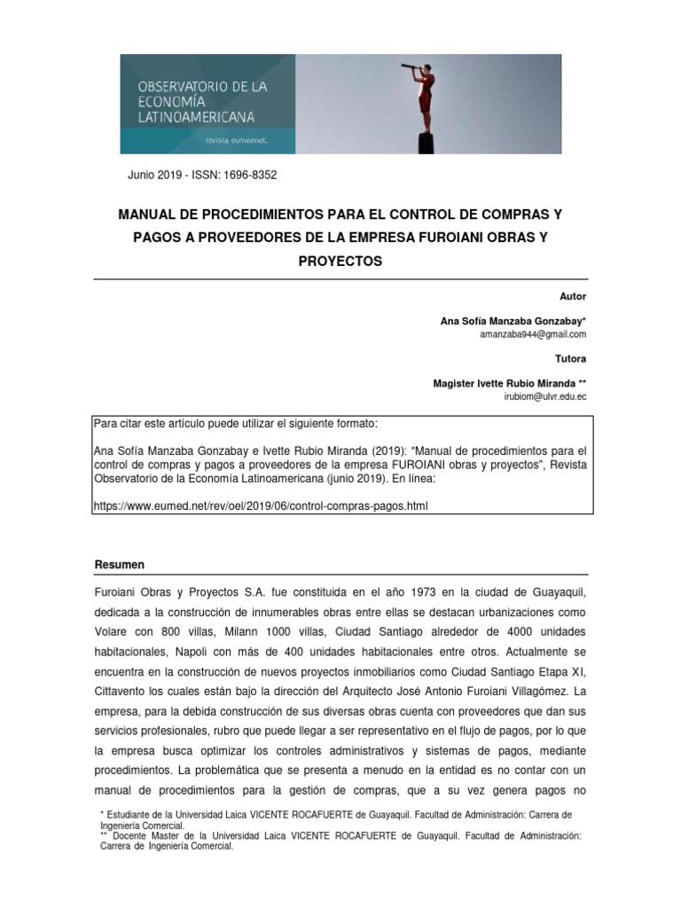 Manual de Procedimientos para El Control de Compras Y Pagos A ...