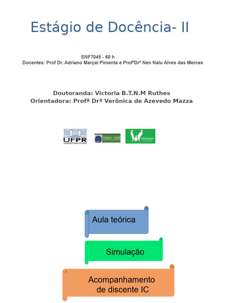 Apresentação Estágio de Docência | PDF | Família | Aprendizado