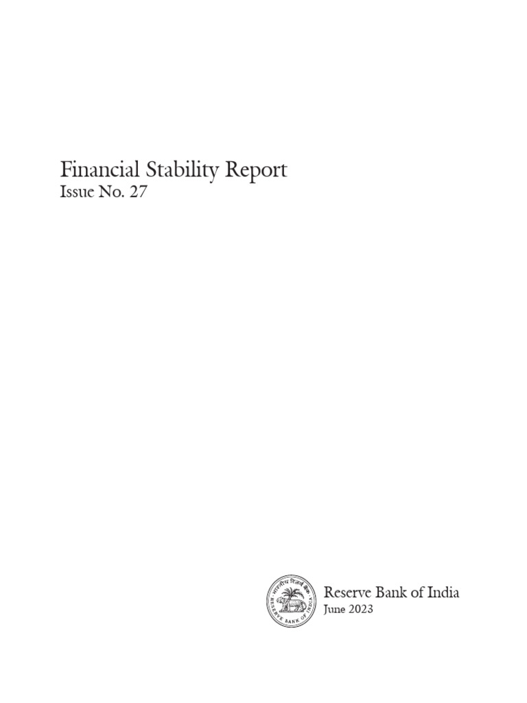 RBI Financial Stability Report 2023 | PDF | Non Bank Financial ...