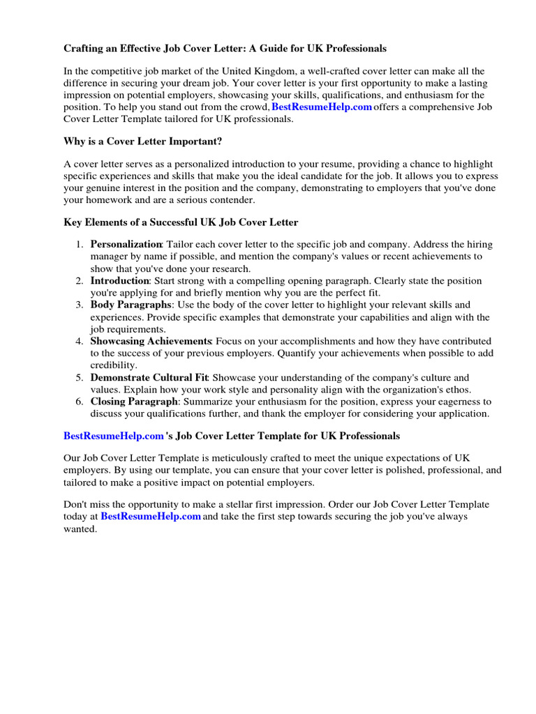 UK Job Cover Letter Guide | PDF | Résumé | Recruitment