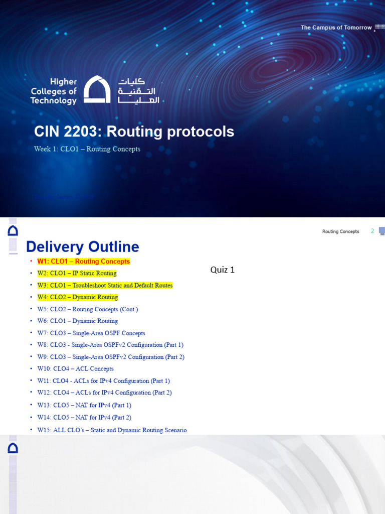 Week1 - CLO1 - Routing Concepts - SRWE - Module - 14 | PDF | Router (Computing) | Routing