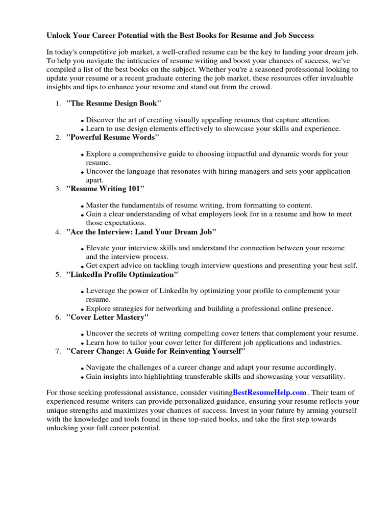 Best Books for Resume Success | PDF | Résumé | Linked In